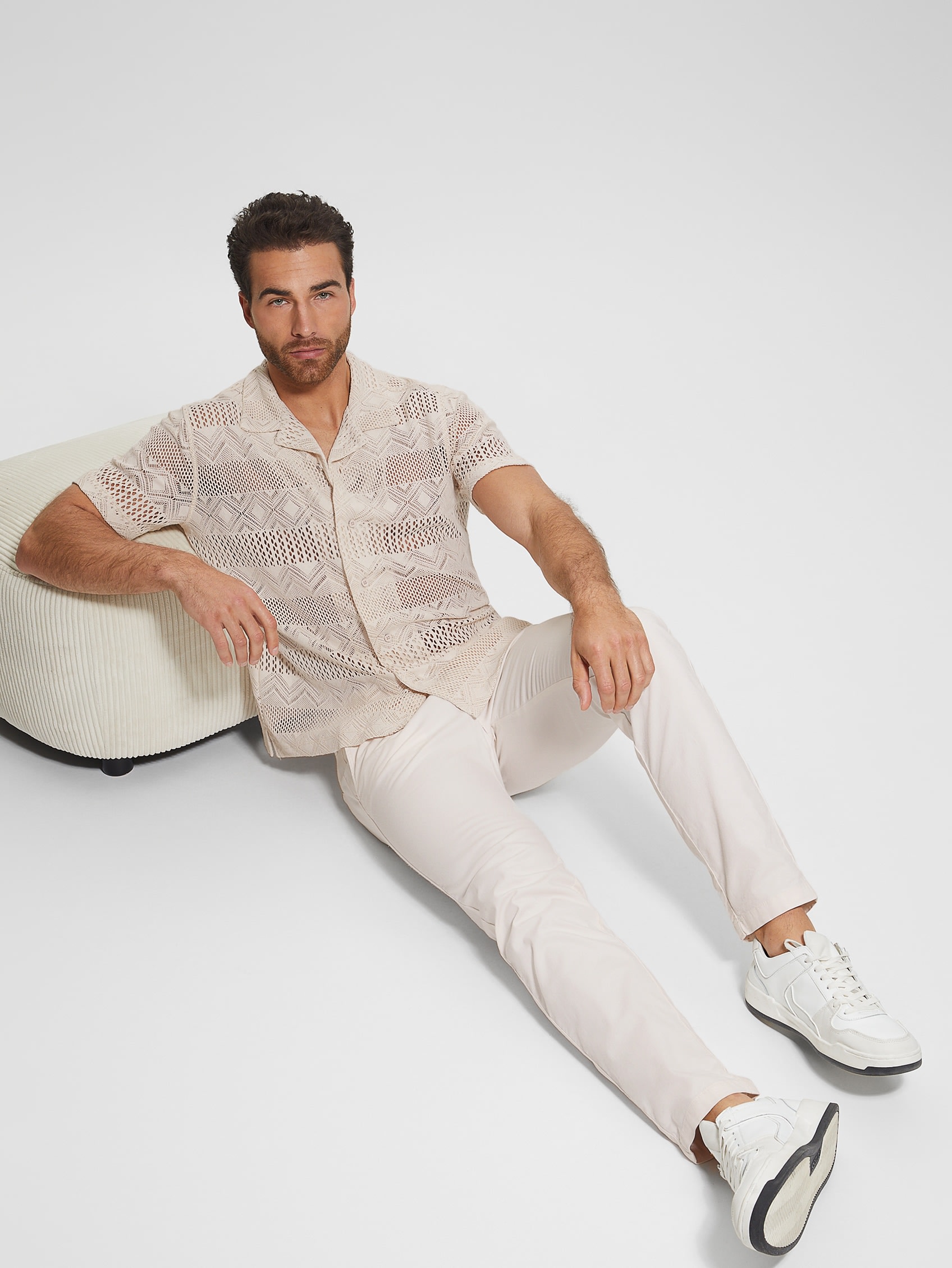 Geometric Knit Crochet Shirt | Guess